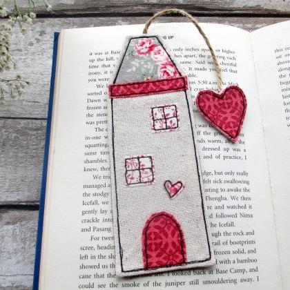 Tall House Bookmark, Unique Fabric Bookmark, Gift For A Book Lover ...