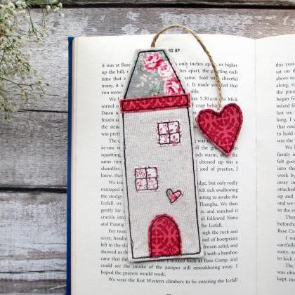 Tall House Bookmark, Unique Fabric Bookmark, Gift For A Book Lover ...