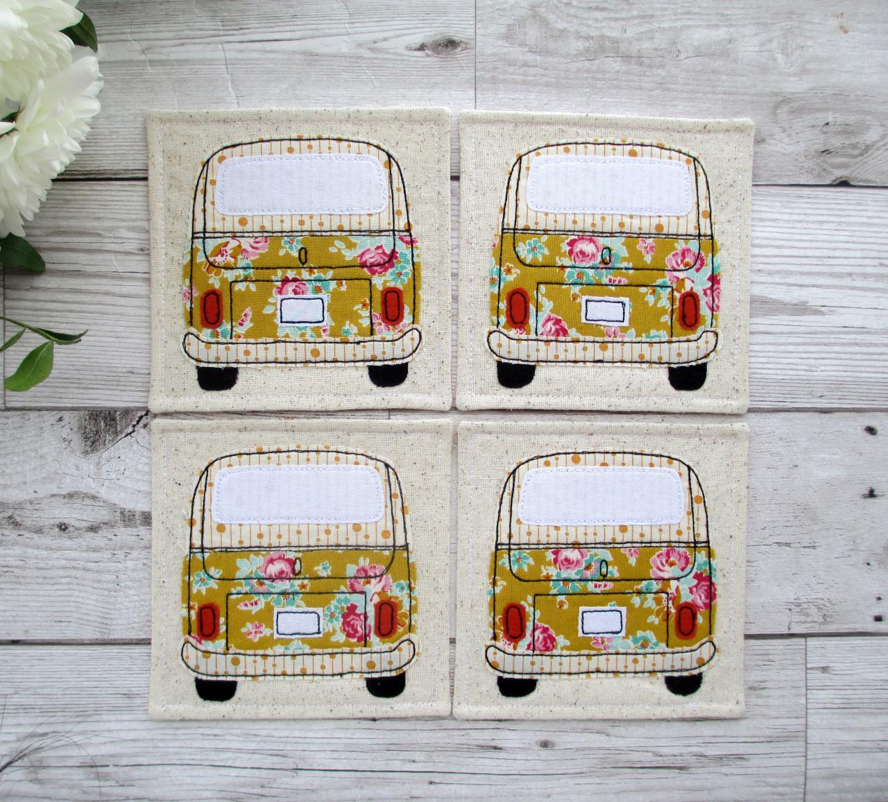 Camper Van Coaster Set, Housewarming Gift For A Vw Bus Lover on Luulla