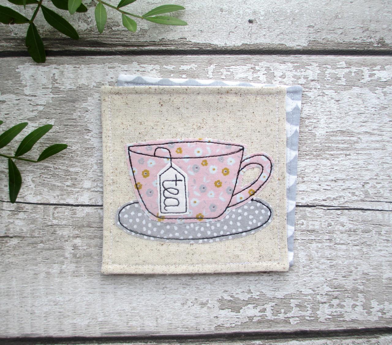 Pink Tea Coaster, Gift For A Tea Lover on Luulla
