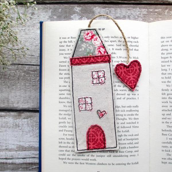 Tall House Bookmark, Unique Fabric Bookmark, Gift For A Book Lover ...